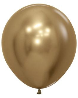 Helium inflated 18” latex balloon - reflex gold - LolliLoot